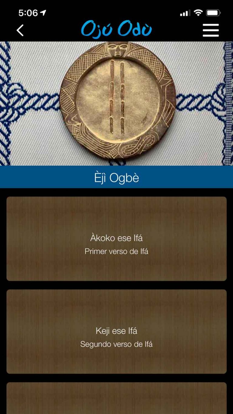 Apola Odi, app con versos de Ifá y audios de los signos de Odi - Ilé Awo