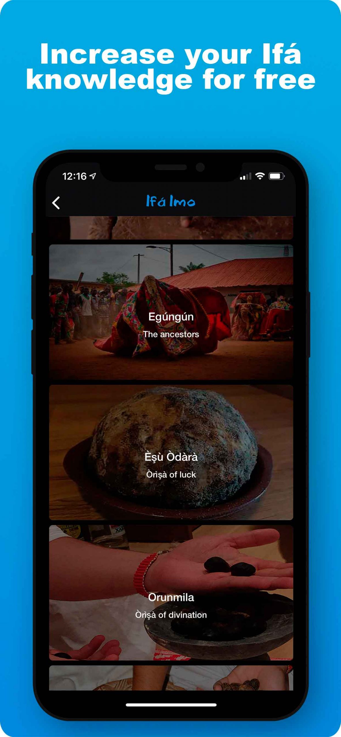 Ifá Tradicional, free APP for iOS and Android - Ilé Awo