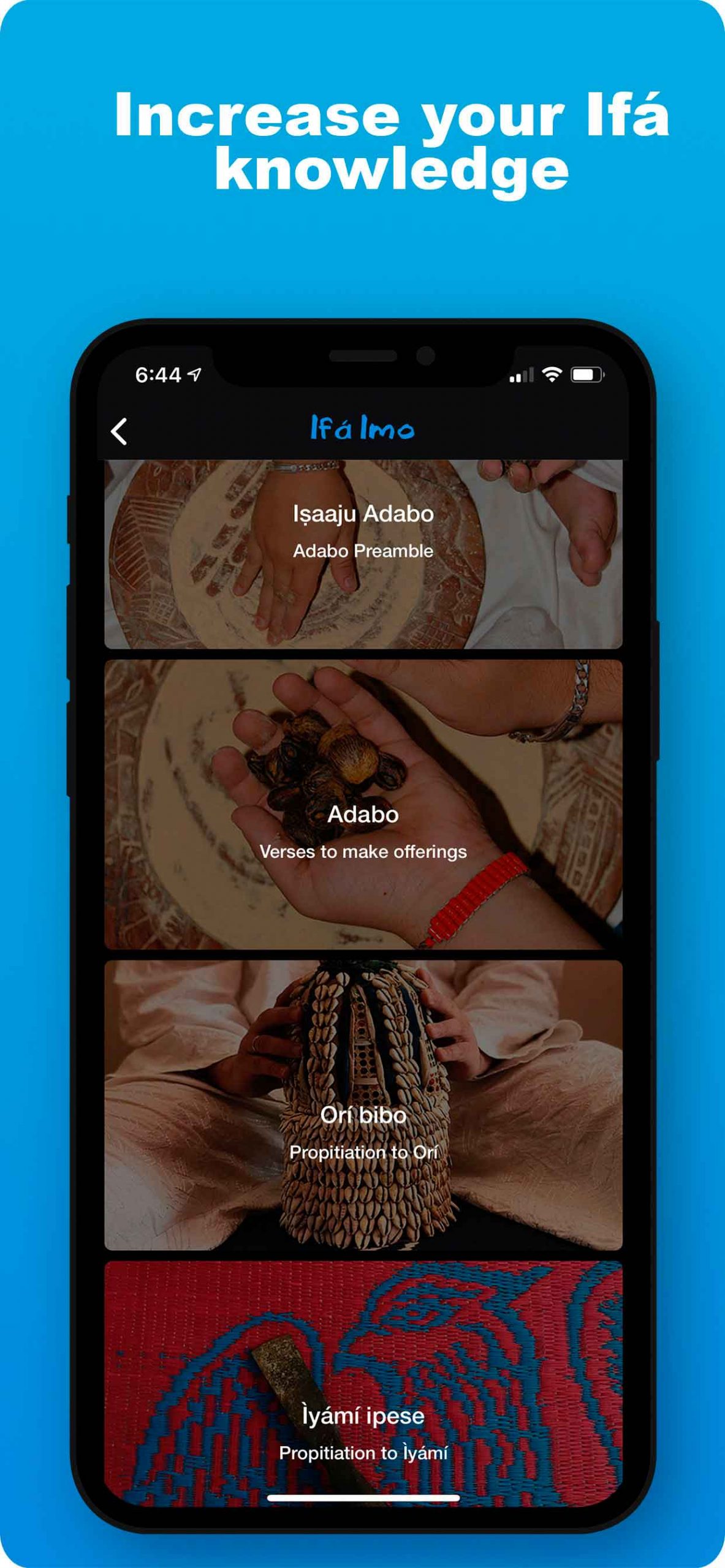 Ifá Tradicional Pro, download the APP in IOS and Amazon - Ilé Awo
