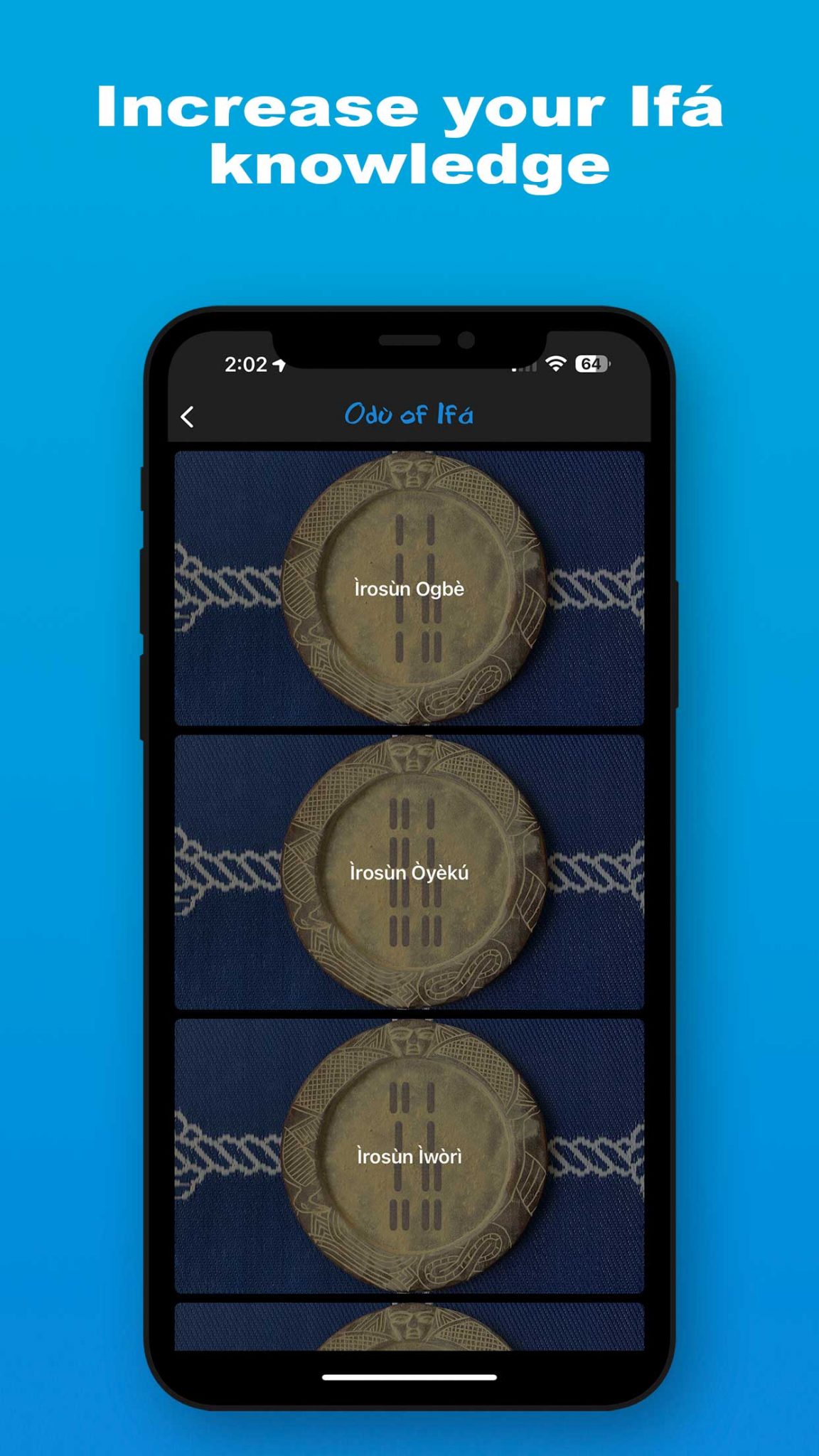App Apola Irosun, versos y audios de los Odù de Irosun - Ilé Awo